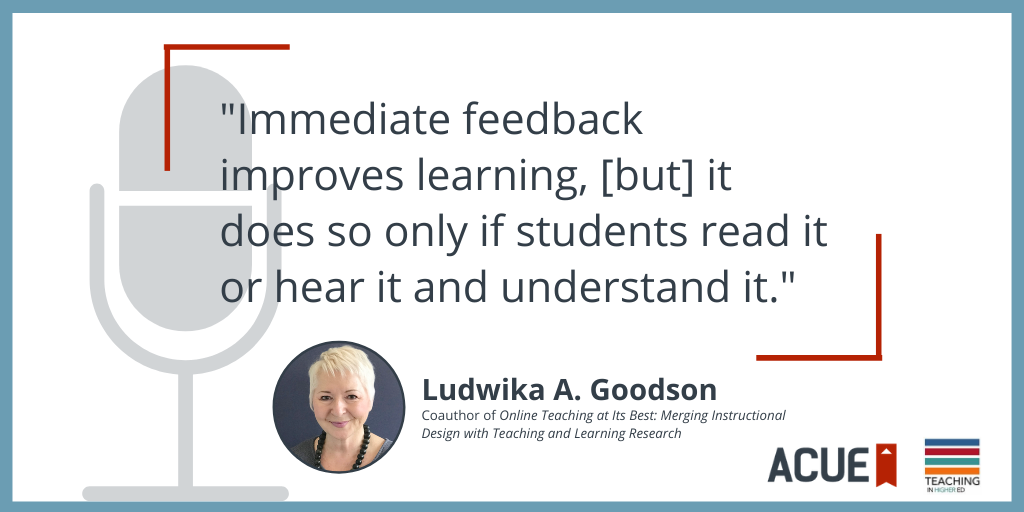 Provide timely, targeted, and actionable feedback | ACUE