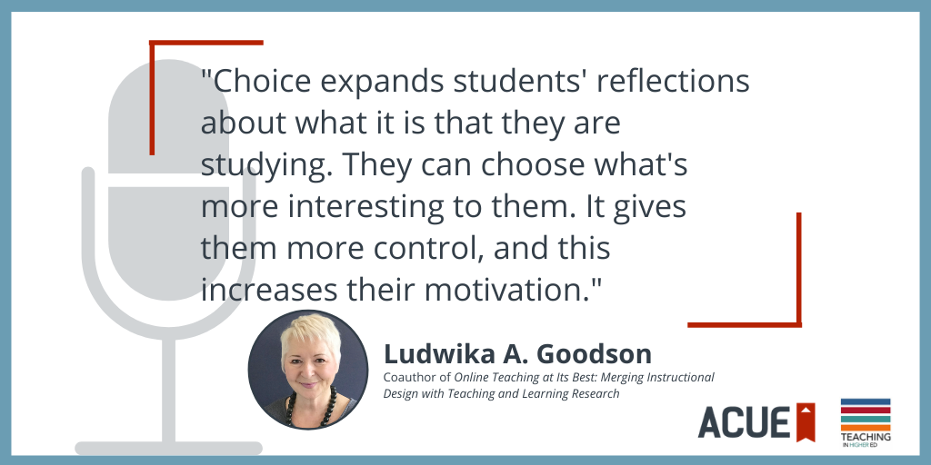 Create multiple prompts to allow students choice | ACUE